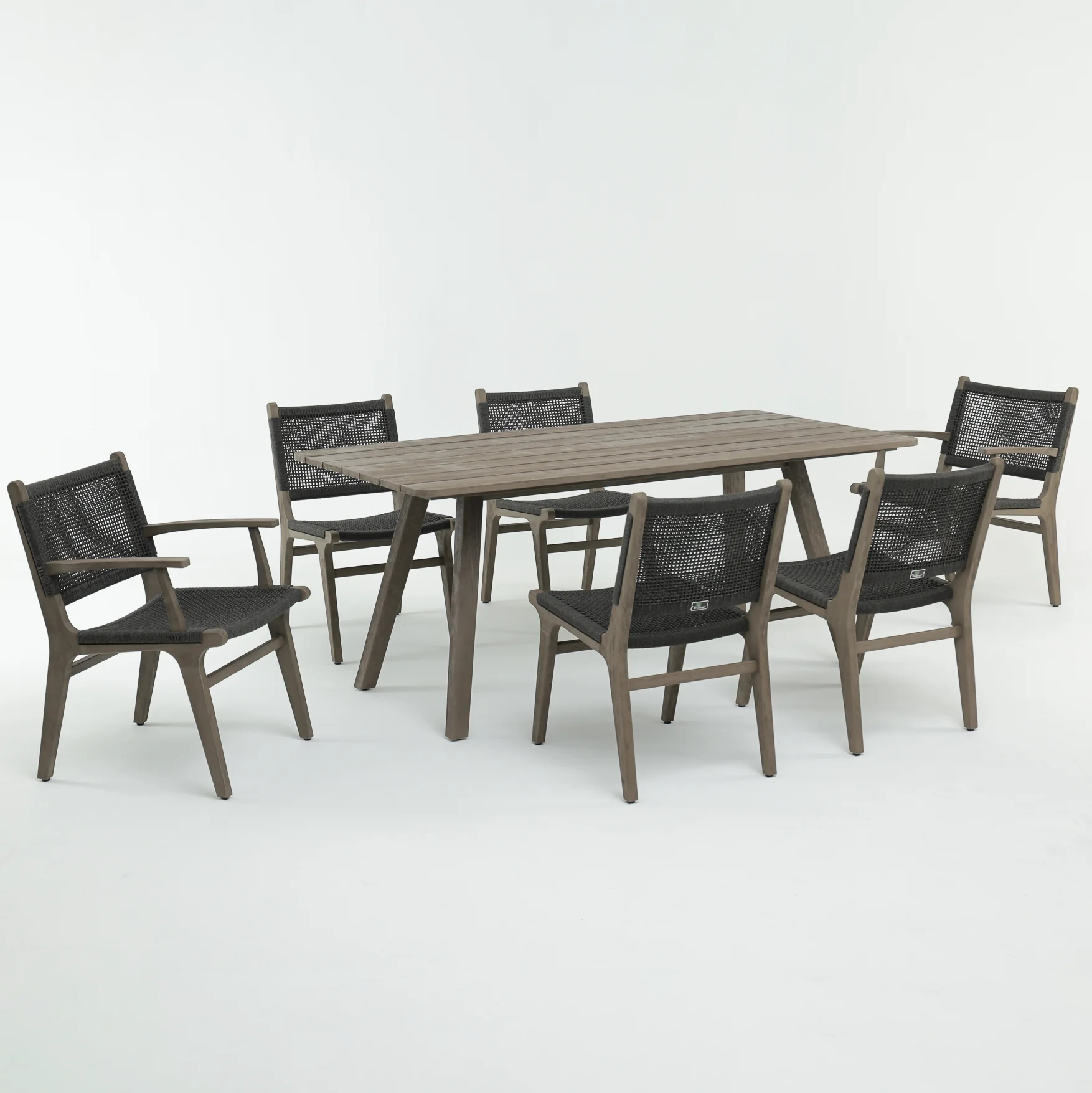 Classical Outdoor Garden Furniture Dining Table And Rope Chairs Set ...